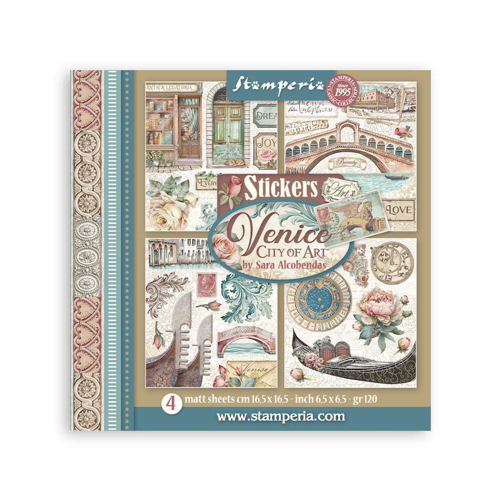 Stamperia Sticker Album mm 165x165 4 sheets - Venice City of Art SBSTK ...